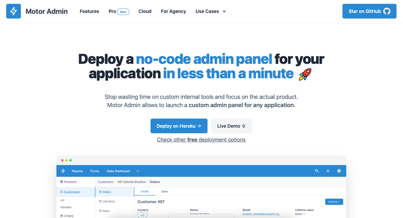 Motor Admin | No-Code Admin Panel